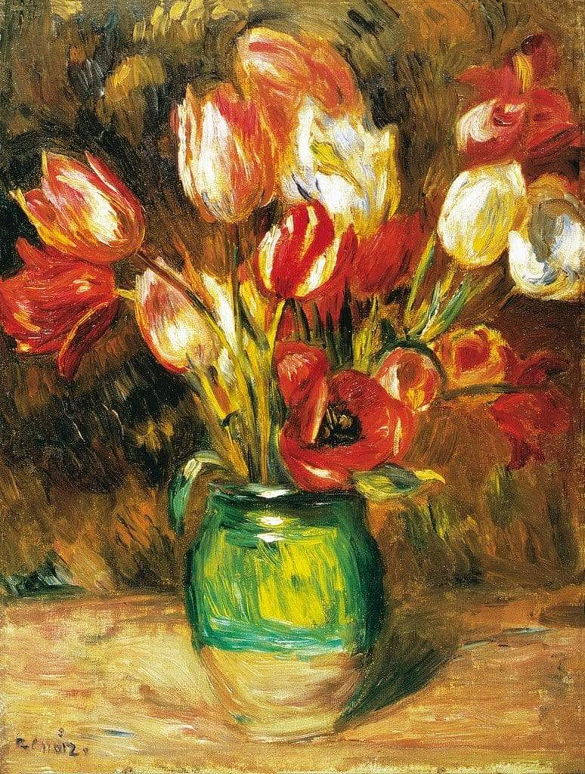 Art Print Auguste Renoir Tulips in a Vase 60x80cm Yourdecoration