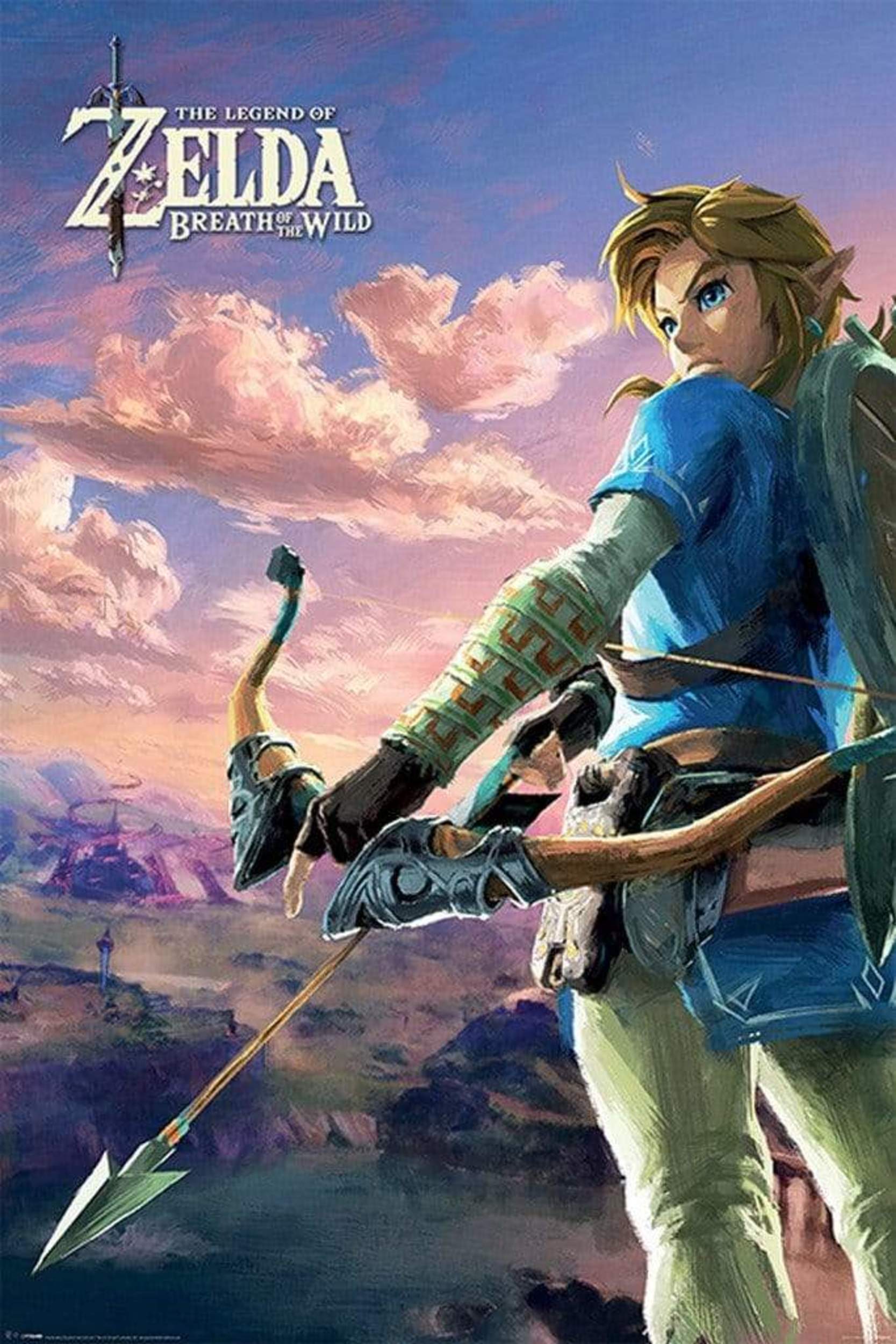 Poster The Legend of Zelda Breath of the Wild Hyrule Scene Landscape 61x91 5cm