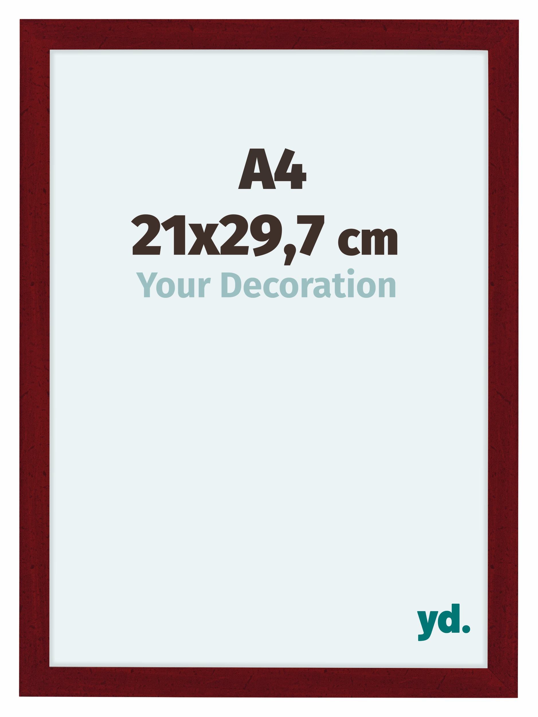 Como MDF Photo Frame 21x29,7cm A4 Wine Red Swept | Yourdecoration.co.uk