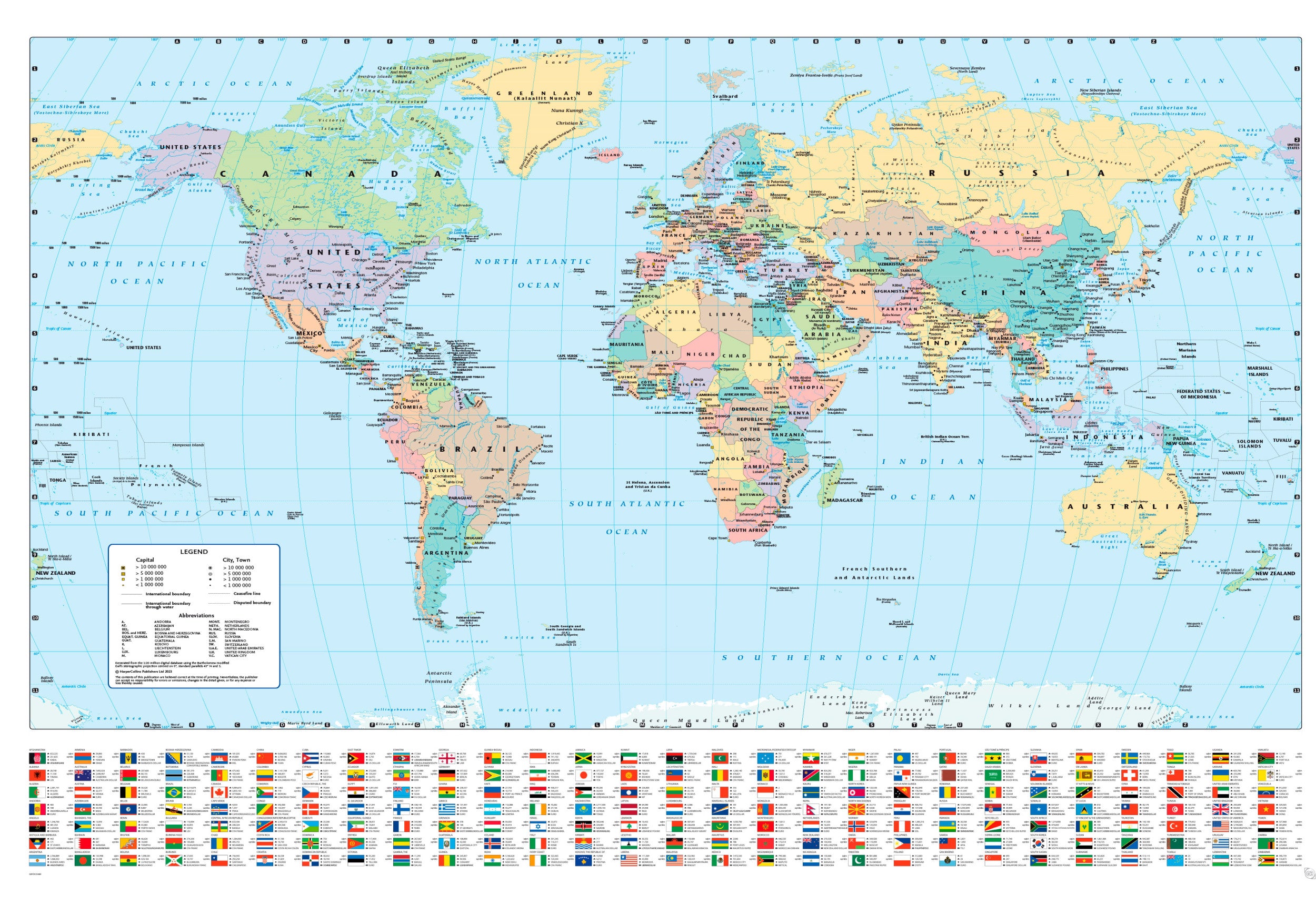 Harper Collins World Map 21 Poster | Yourdecoration.co.uk